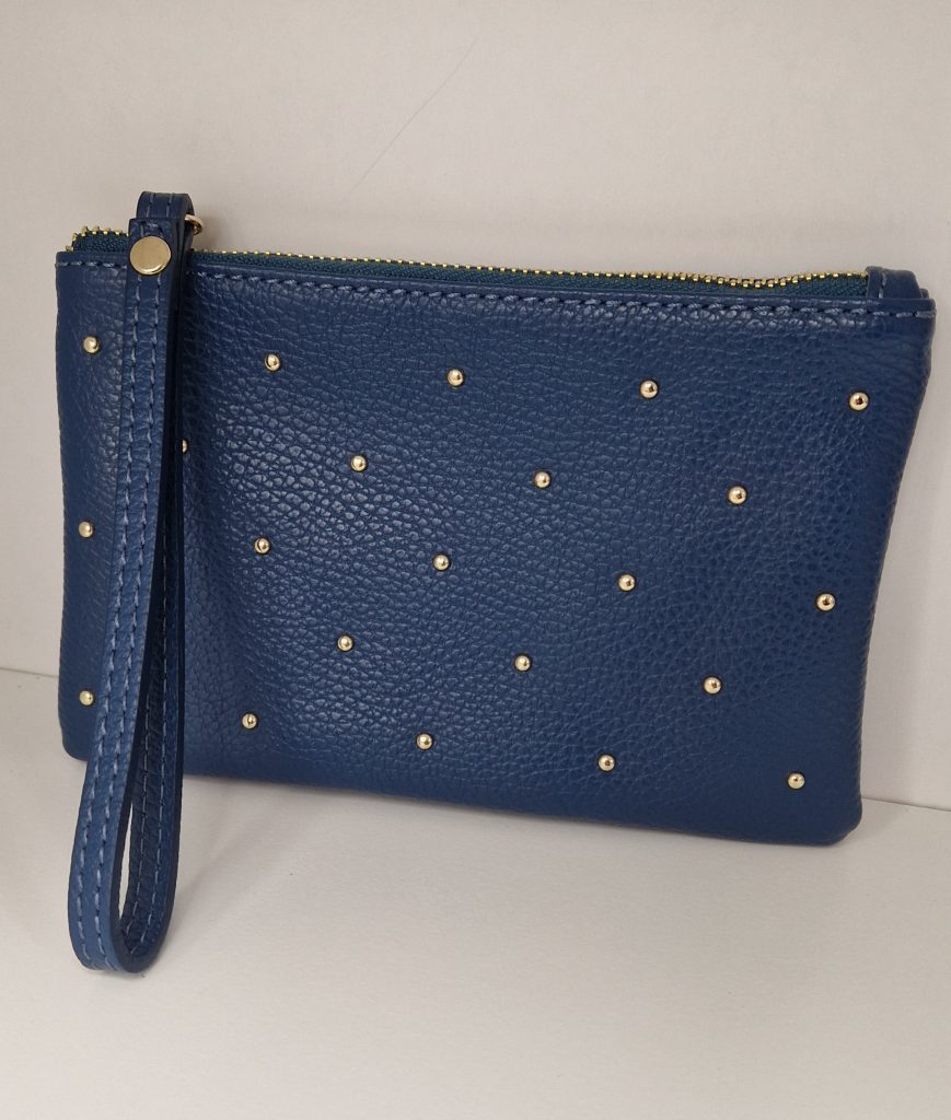 Real Leather Medium Stud Purse - Laura Richards Boutique