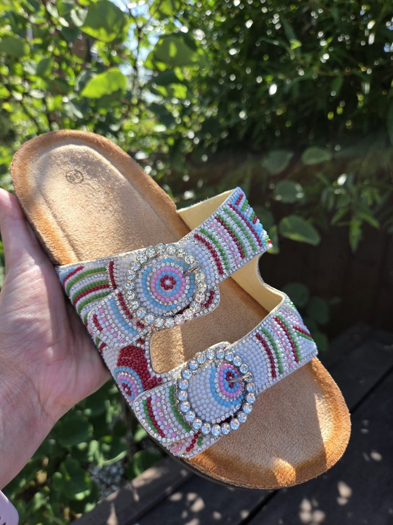 Beaded Bling Sparkle Sandals - Laura Richards Boutique